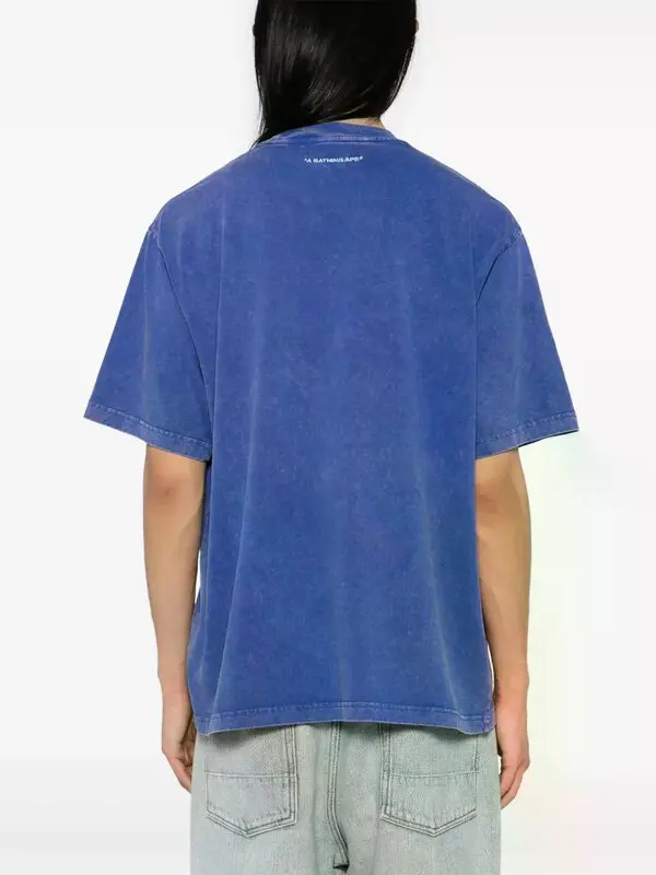 A BATHING APE Garment-dye Spray-print T-shirt - Blue