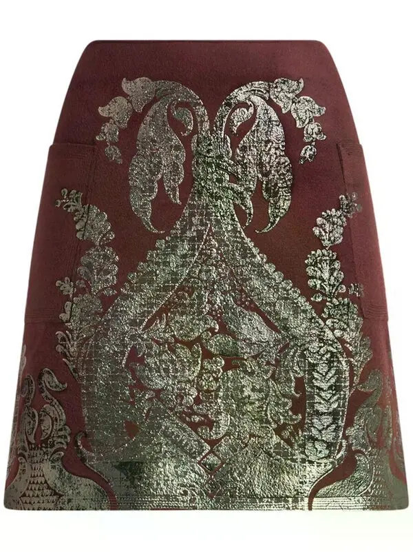 Etro Printed Metallic-effect Mini Skirt