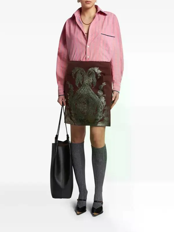 Etro Printed Metallic-effect Mini Skirt