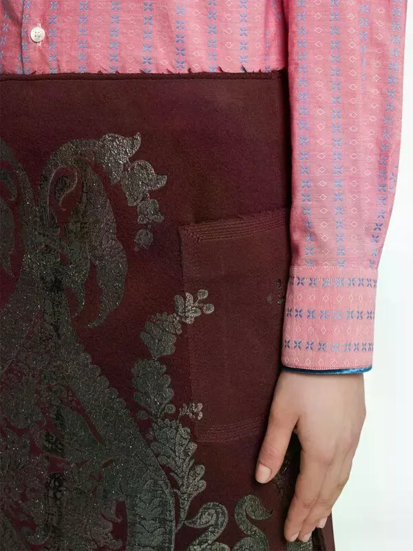 Etro Printed Metallic-effect Mini Skirt