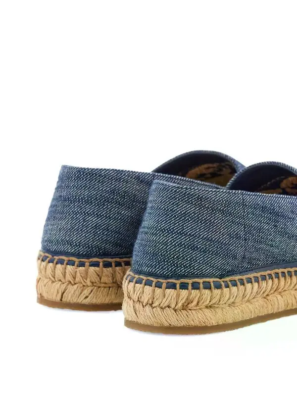 FERRAGAMO Logo-embroidered Denim Espadrilles