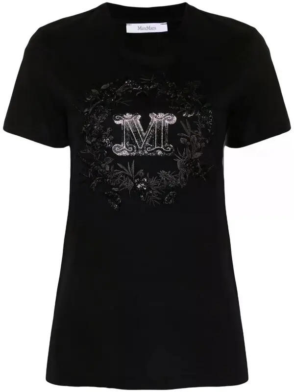 Max Mara M Monogram-embellished T-shirt - Black
