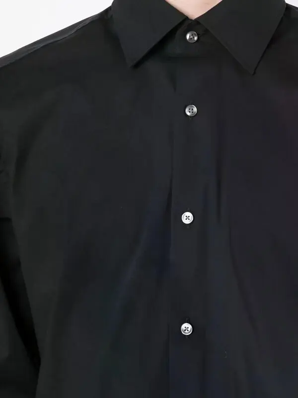 BOSS Curved-hem Button-down Shirt - Black
