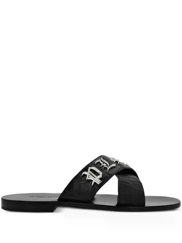 Philipp Plein Logo-plaque Leather Sandals