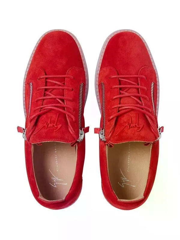 GIUSEPPE ZANOTTI Frankie Double-zip Low-top Sneakers - Red