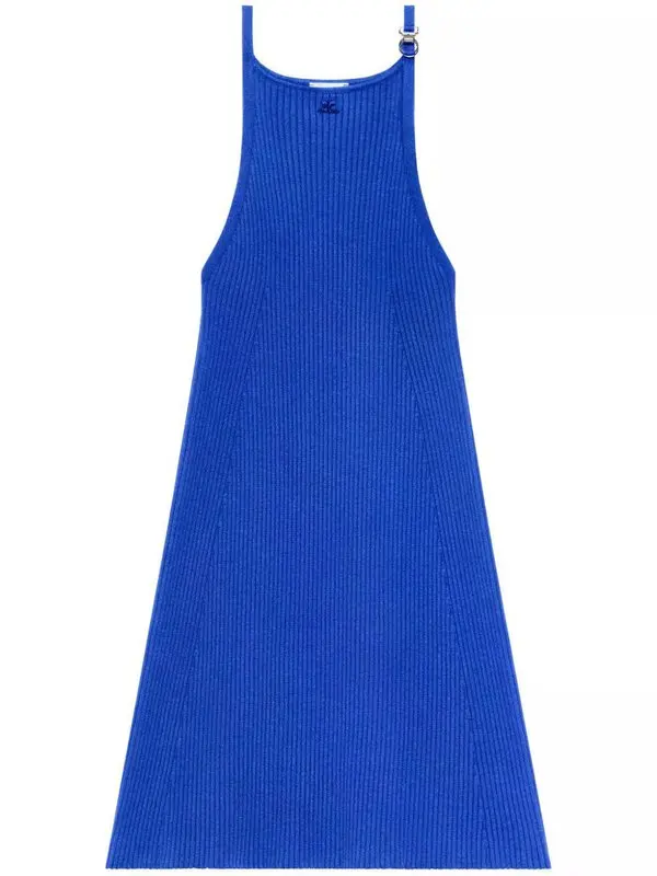 COURREGES Logo-embroidered Mini Dress