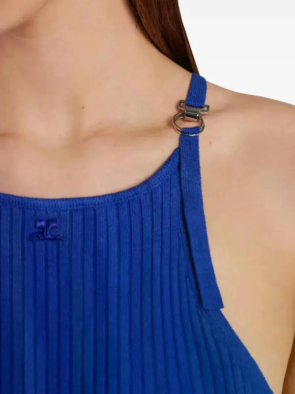 COURREGES Logo-embroidered Mini Dress