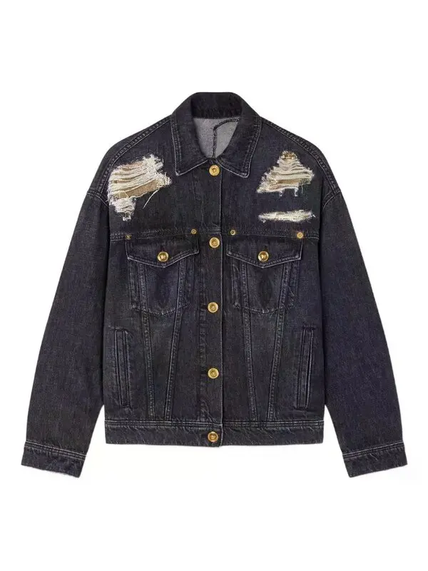 Versace Distressed Denim Jacket