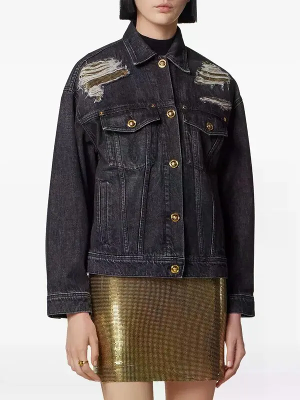 Versace Distressed Denim Jacket