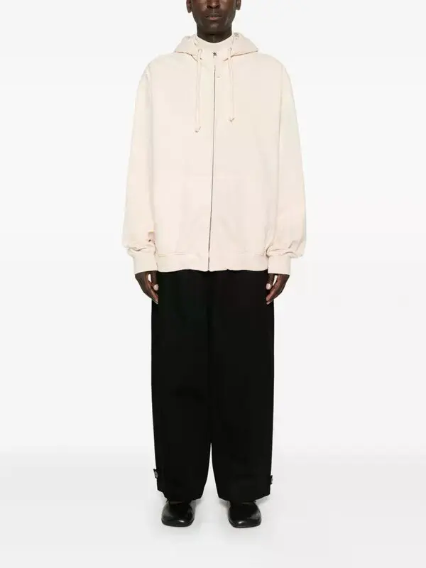MAISON MARGIELA Embroidered Logo Hoodie - Neutrals