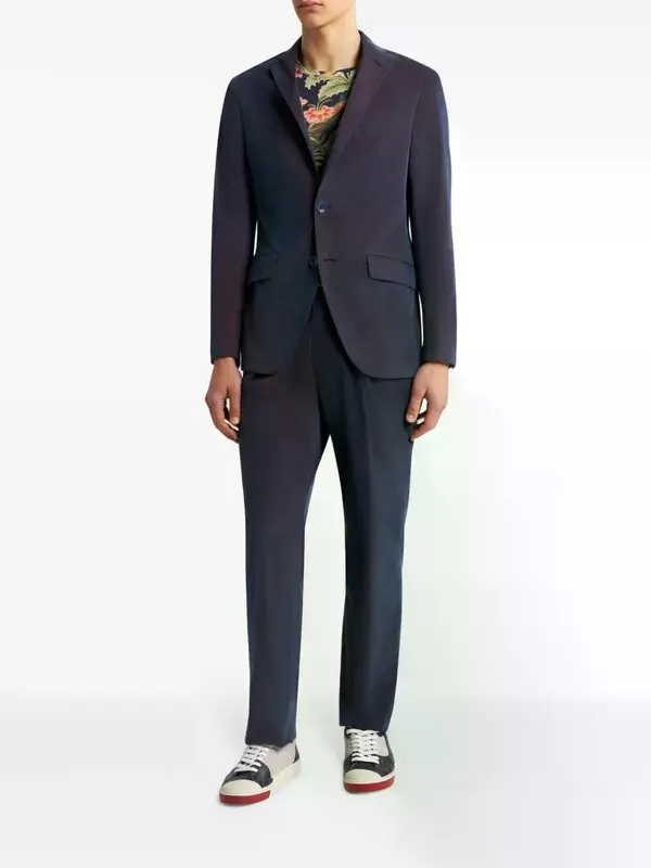 Etro Single-breasted Velvet Blazer - Blue