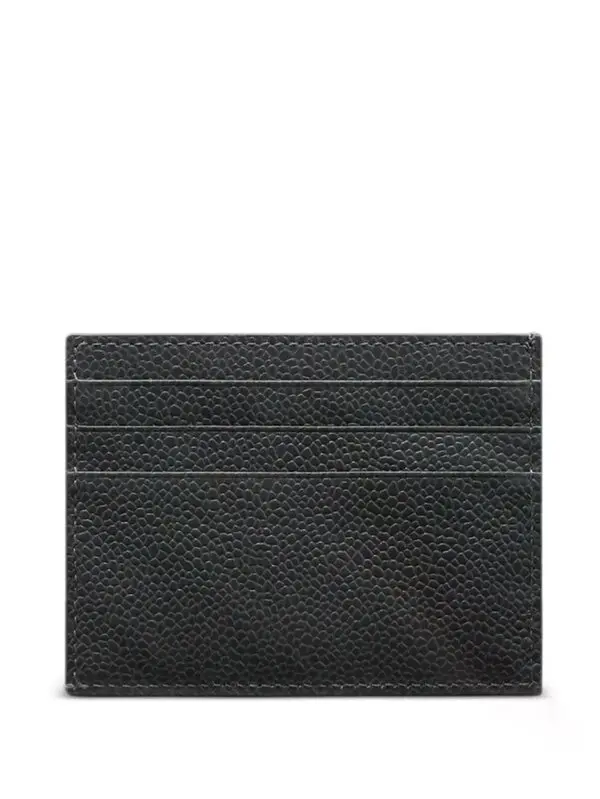 Thom Browne Rwb-stripe Pebbled Cardholder - Grey