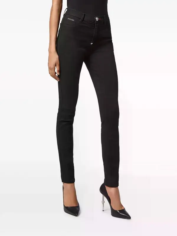 Philipp Plein High-waisted Super-skinny Jeans - Black