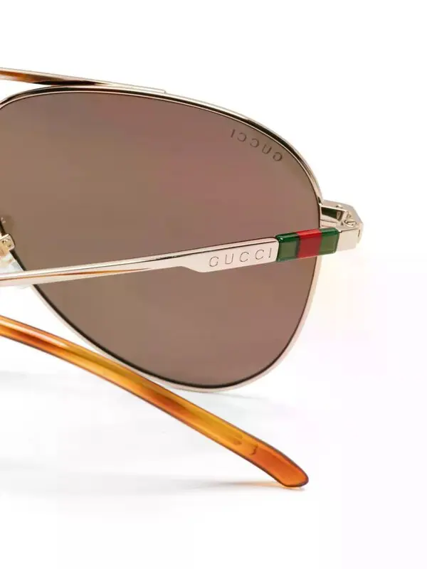 Gucci Pilot-frame Sunglasses - Neutrals