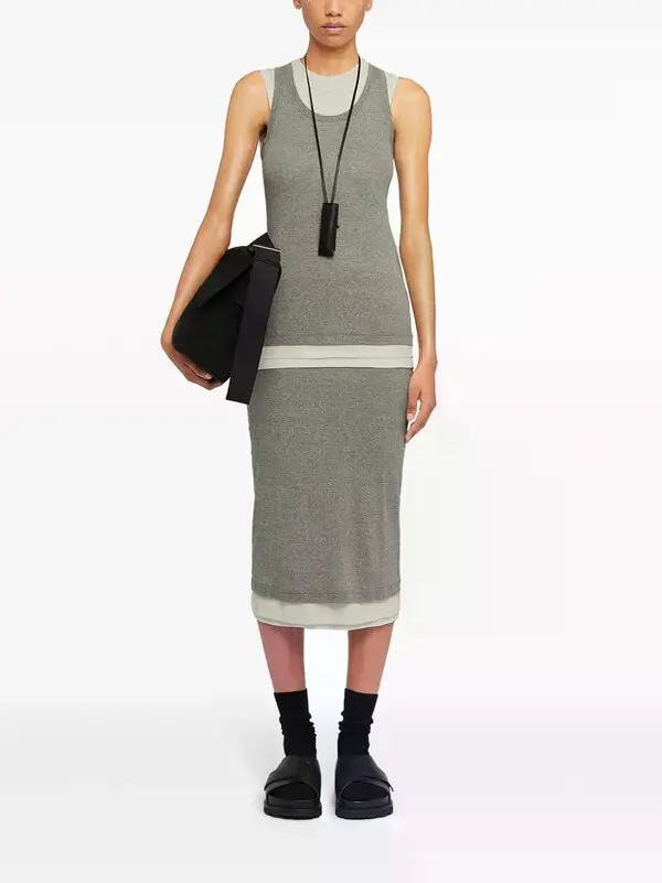 JIL SANDER Layered Jersey Midi Skirt