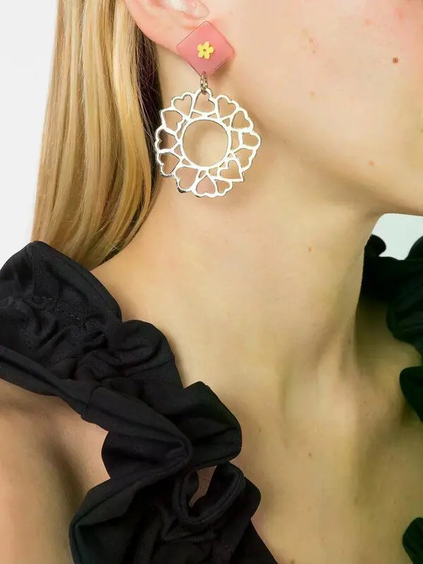 AMIR SLAMA Floral-appliqué Drop Earrings