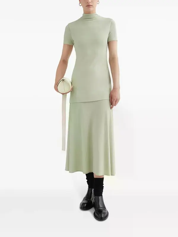 JIL SANDER High-neck Fluid Midi Dress - Green
