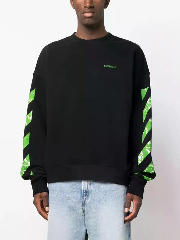 Off-White Diag Stripe Cotton Sweatshirt