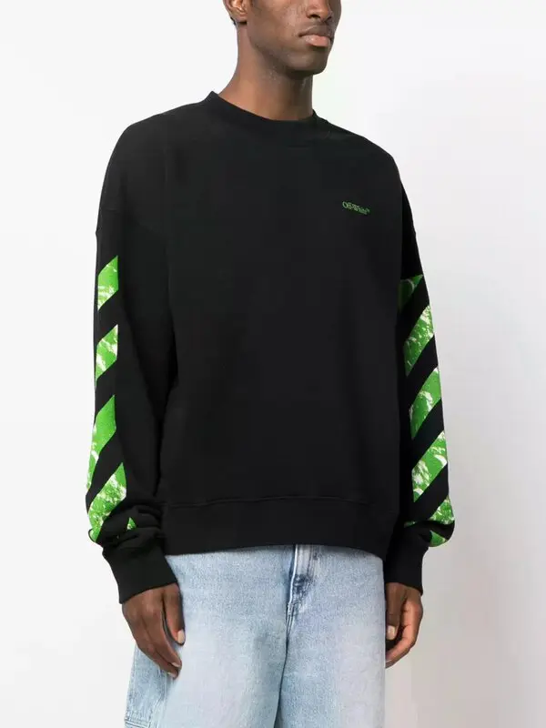 Off-White Diag Stripe Cotton Sweatshirt