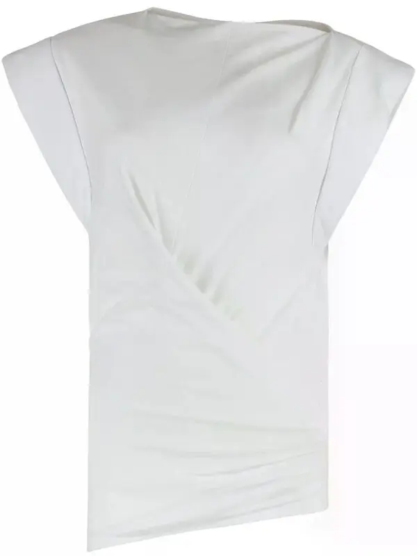 MARANT ETOILE Maïsan Draped Boat Neck T-shirt - White