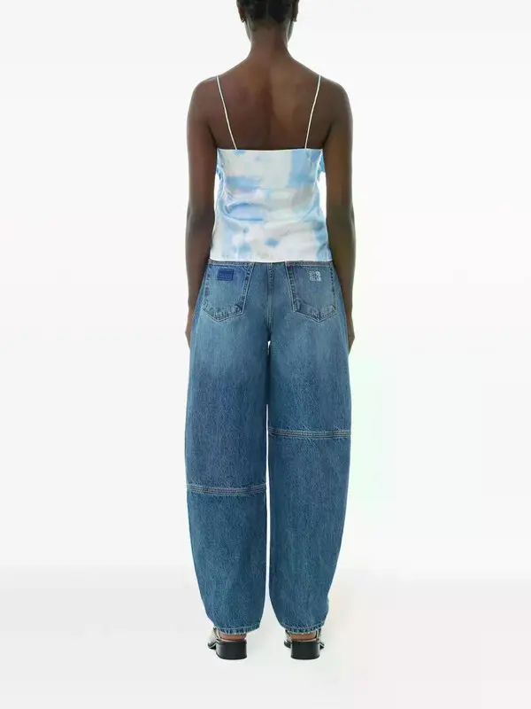 GANNI Tie-dye Satin Top