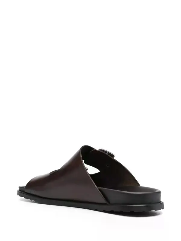 SCAROSSO Leather Buckle Sandals