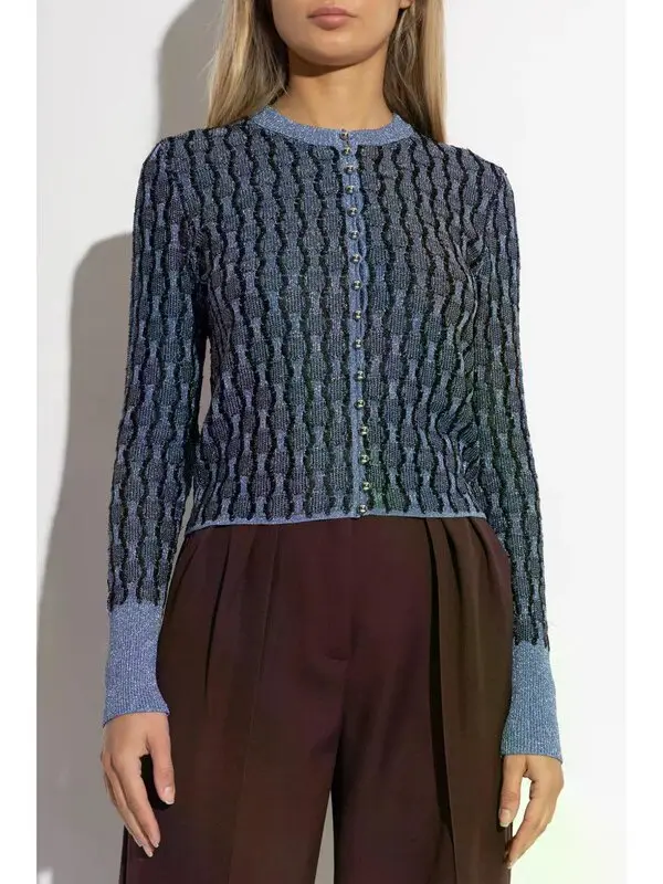 LANVIN Metallic Knitted Cardigan