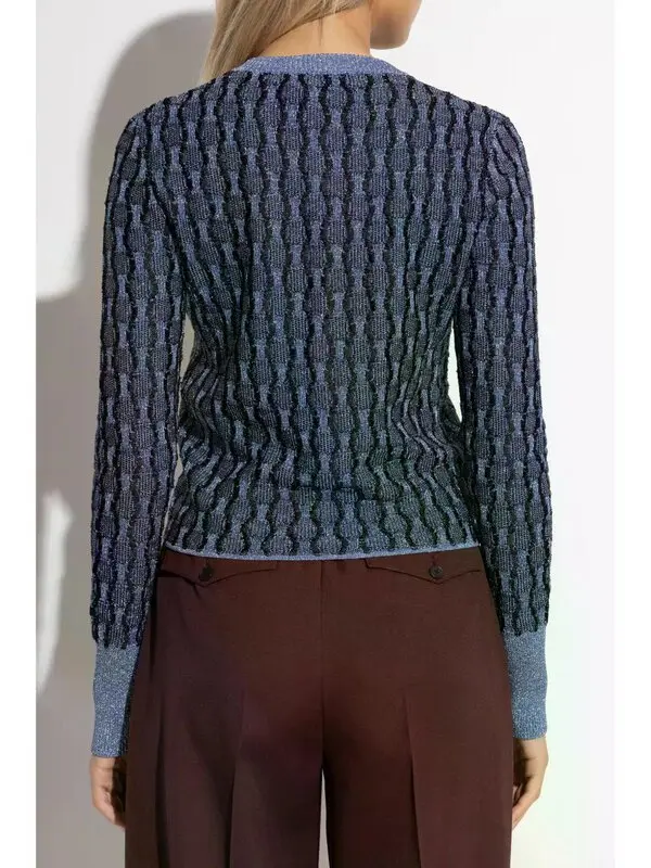 LANVIN Metallic Knitted Cardigan