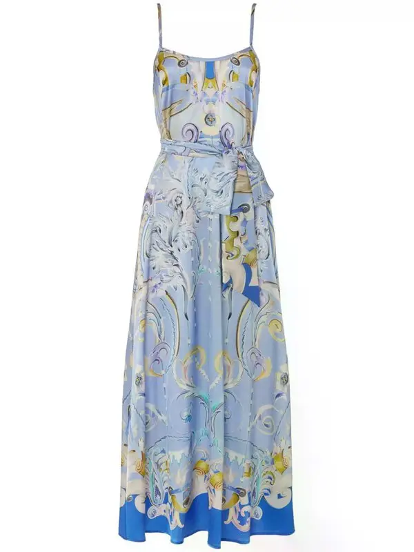 TEMPERLEY LONDON Carline-print Slip Dress - Blue