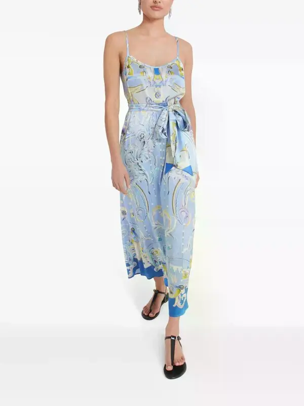 TEMPERLEY LONDON Carline-print Slip Dress - Blue