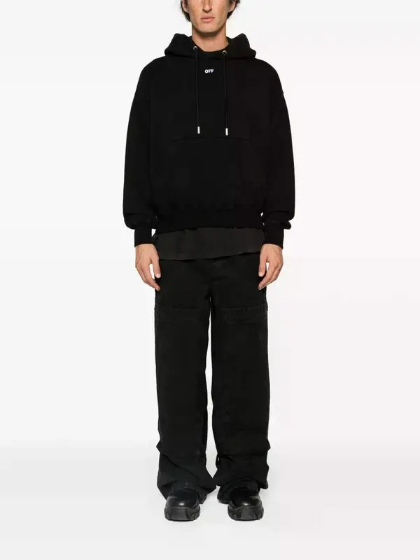 Off-White Arrows-embroidered Cotton Hoodie