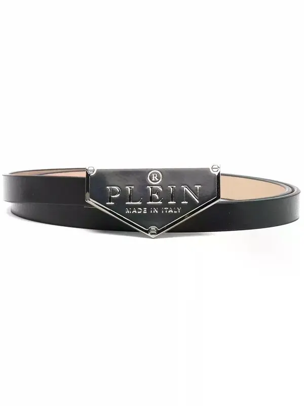Philipp Plein Iconic Plein Leather Belt - Black