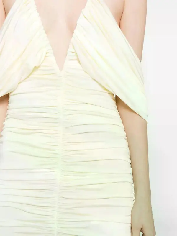 Magda Butrym V-neck Ruched Mini Dress - Yellow