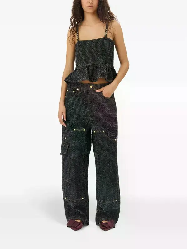 GANNI Fluffy Wide-leg Jeans