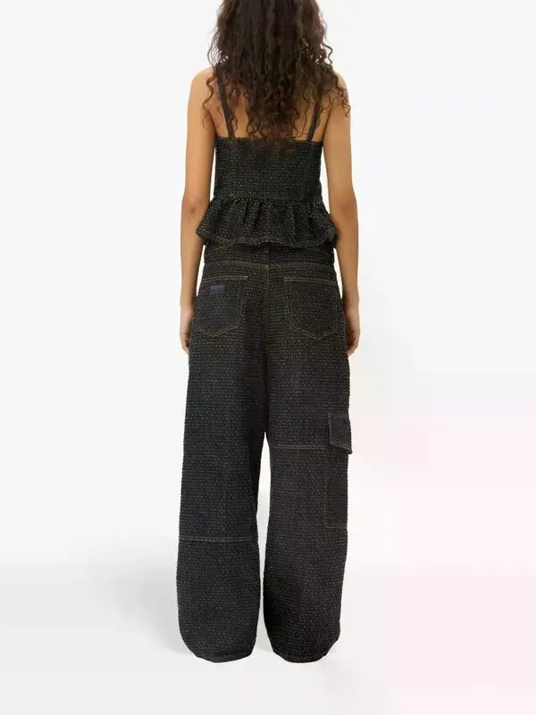 GANNI Fluffy Wide-leg Jeans