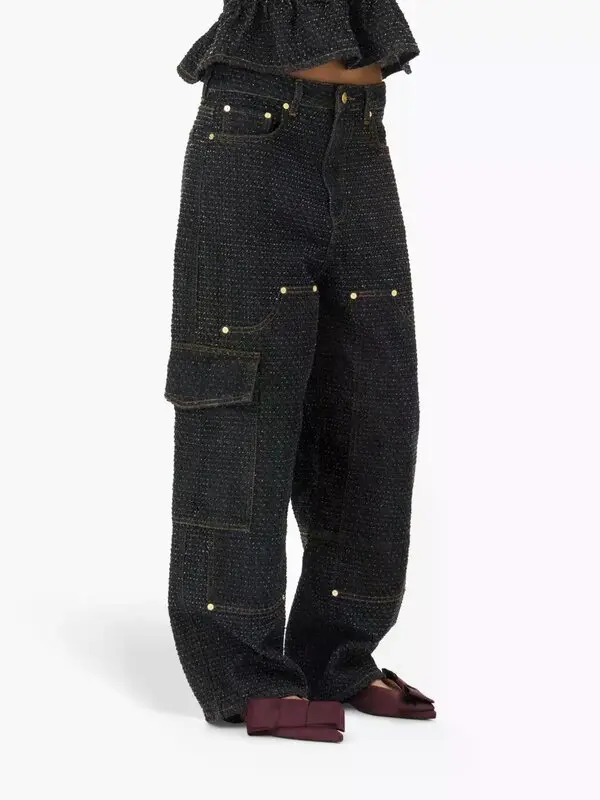 GANNI Fluffy Wide-leg Jeans