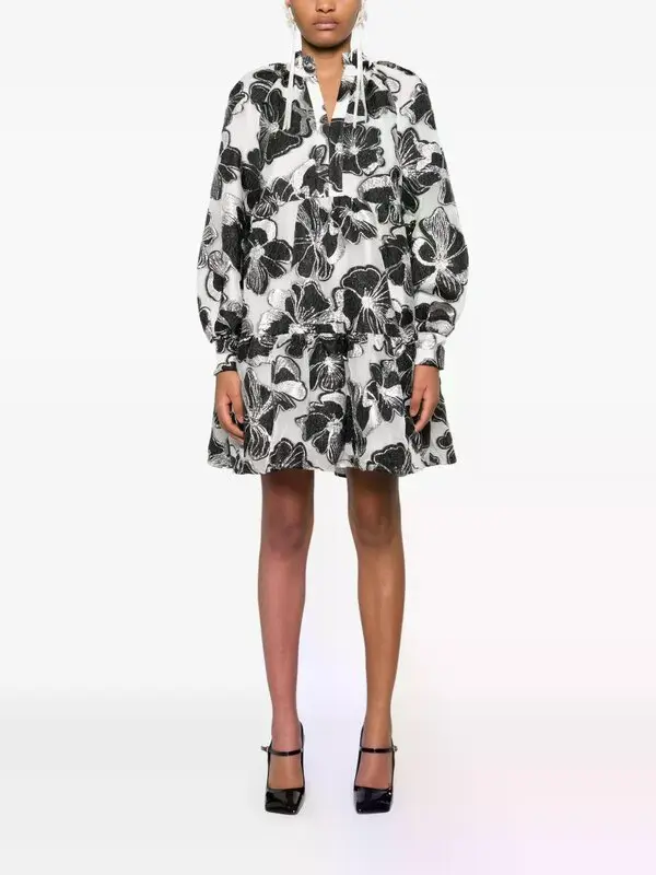 Stine Goya Anemone Jacquard Tier Mini Dress