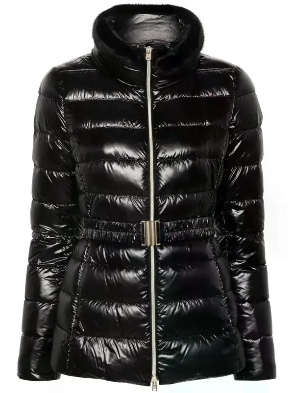 Herno Belted High-neck Down Jacket - Black