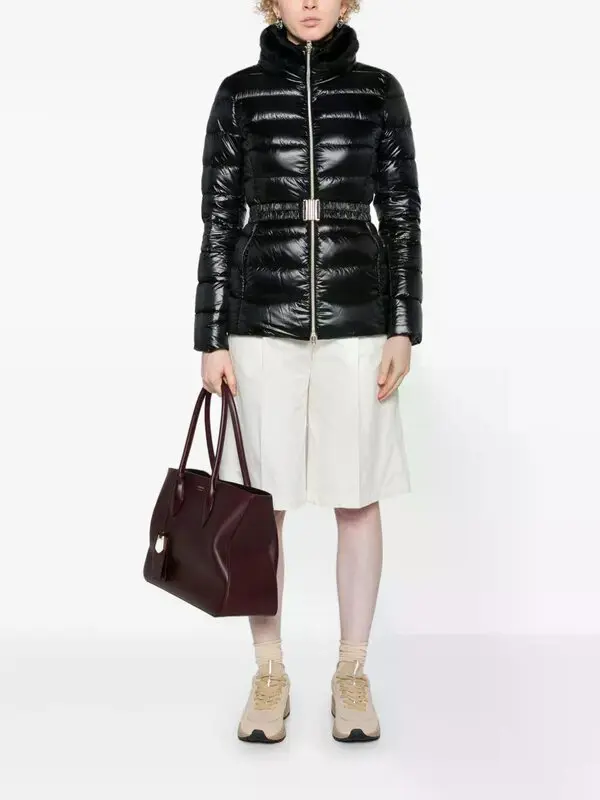 Herno Belted High-neck Down Jacket - Black