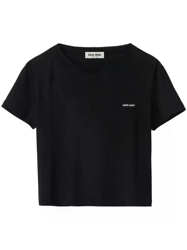 Miu Miu Cotton Logo Patch T-shirt