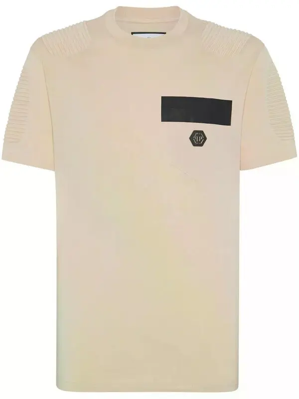 Philipp Plein Logo-appliqué Cotton T-shirt - Neutrals