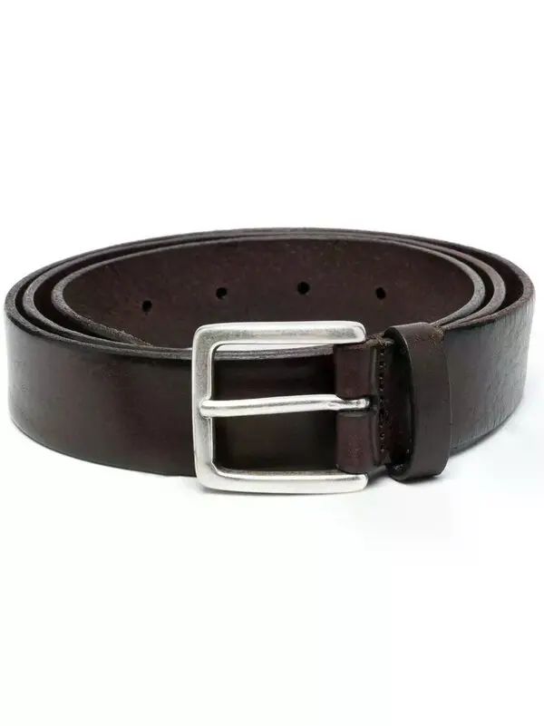 DELL'OGLIO Square-buckle Leather Belt - Brown