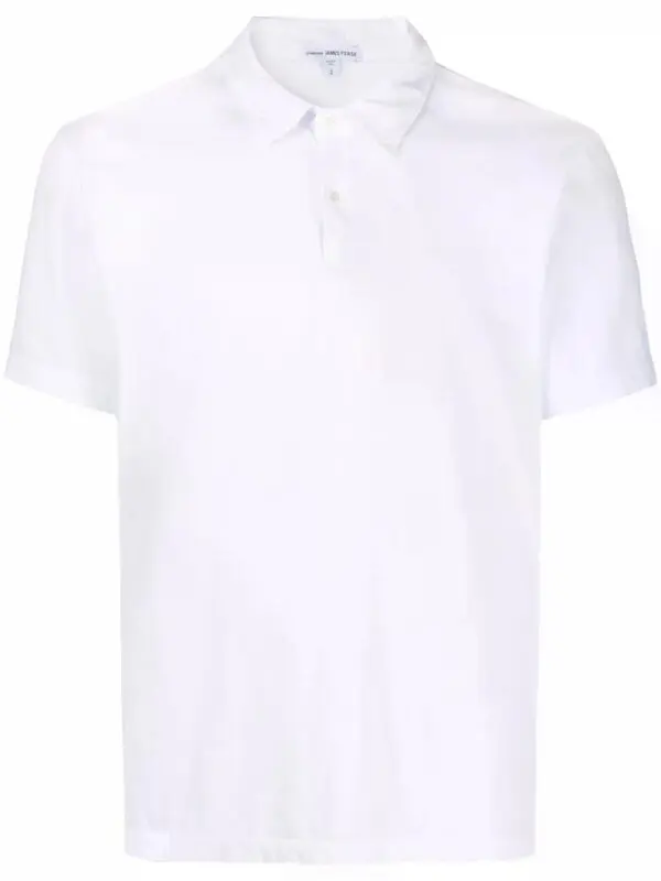 JAMES PERSE Short-sleeved Cotton Polo Shirt - White
