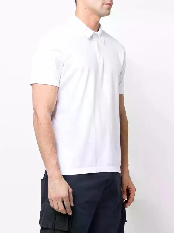 JAMES PERSE Short-sleeved Cotton Polo Shirt - White