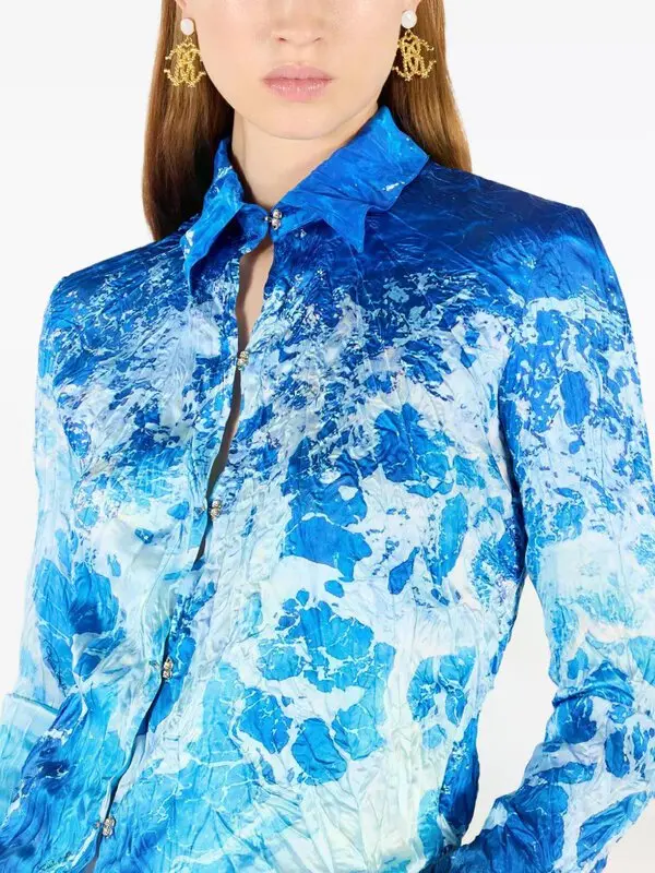 Roberto Cavalli Ocean-print Shirt