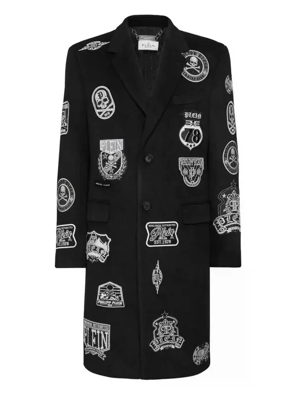 Philipp Plein Patches Coat - Black