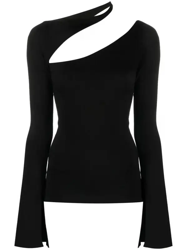 MANURI Cut-out Detail Blouse - Black