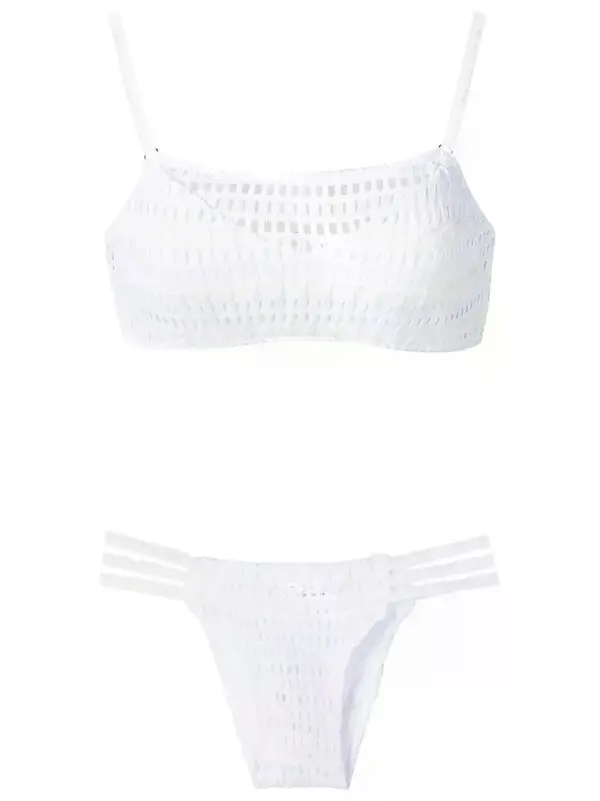 AMIR SLAMA Open-knit Bikini Set - White