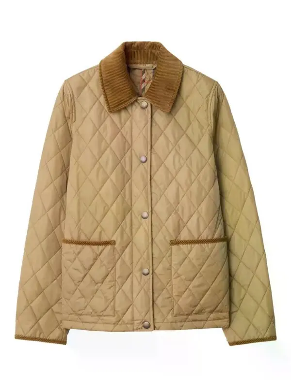 Burberry Quilted Jacket With Corduroy Collar