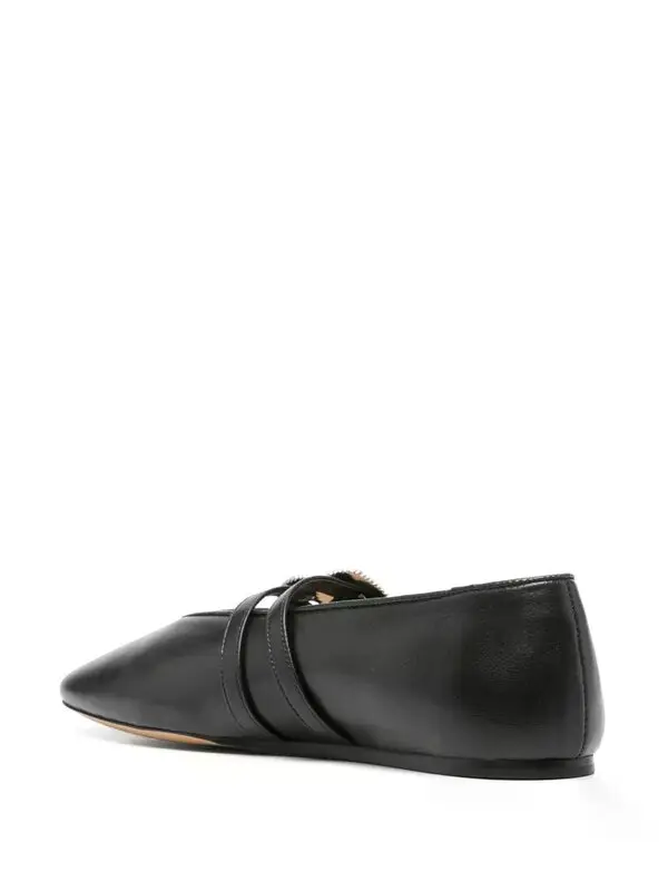 Le Monde Beryl Claudia Leather Ballet Flats - Black